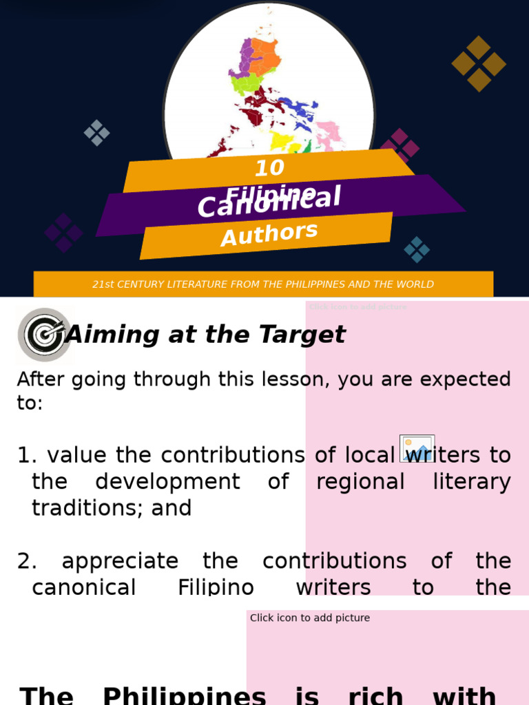 10 Canonical Filipino Authors 1 | PDF | Writing | Philippines