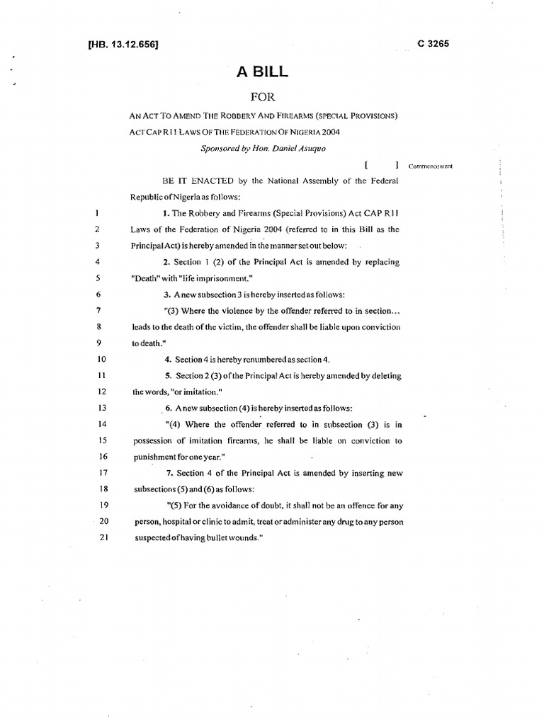 Robbery and Firearms Special Provisions Act Cap r11 | PDF | Robbery ...