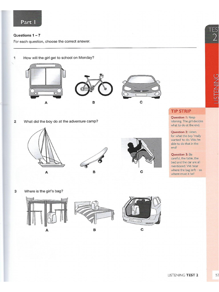 Listening Test 2 Pearson B1 | PDF