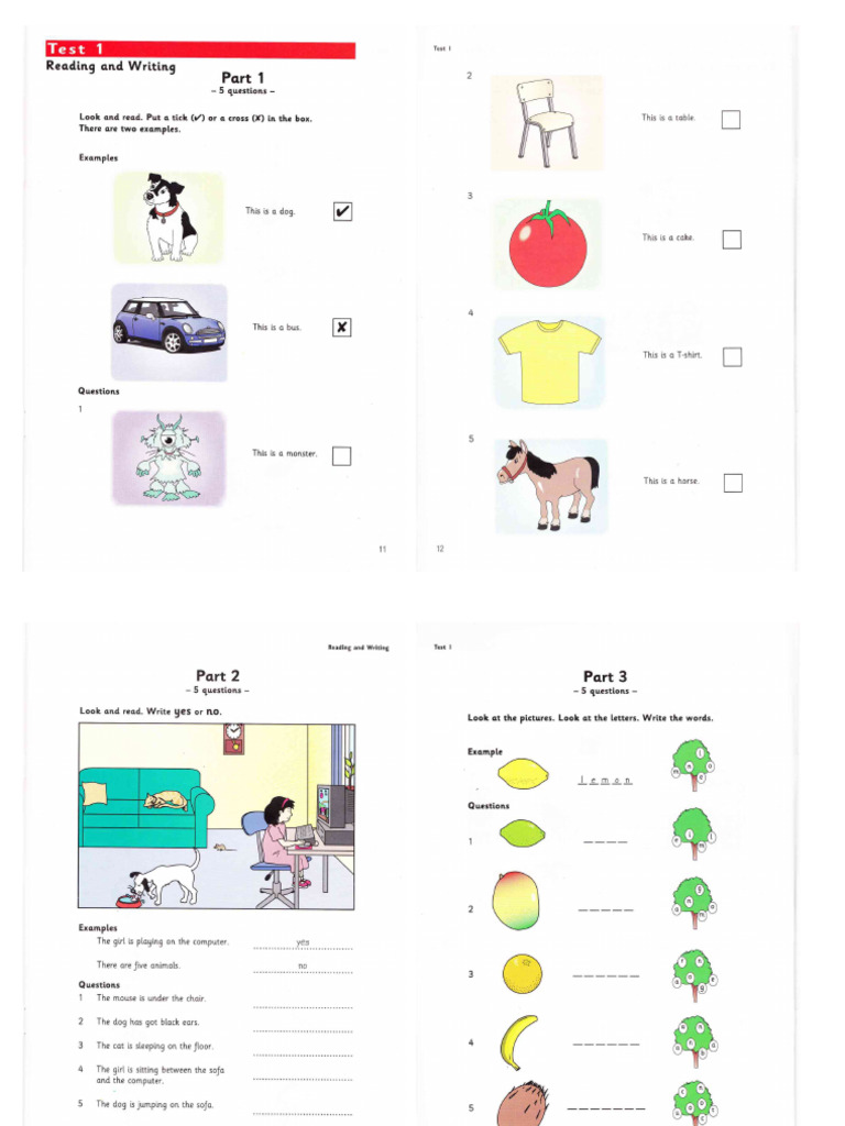 R&W Test 1 Starters 2 | PDF