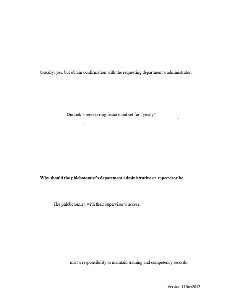 Phlebotomy_Training_Frequently_Asked_Questions_Version_14Nov2017 | PDF ...