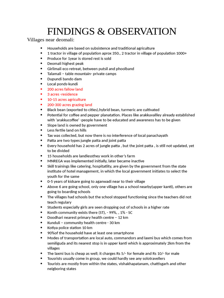 Findings and Observation | PDF | Agriculture