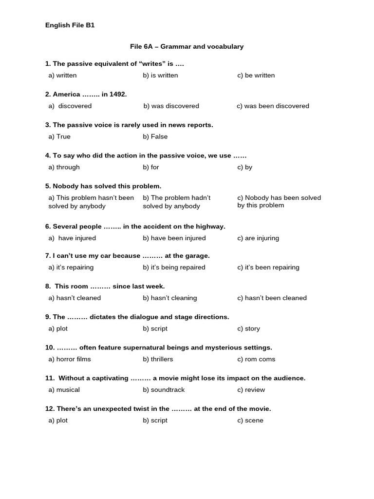 File 6A Grammar and Vocabulary | PDF