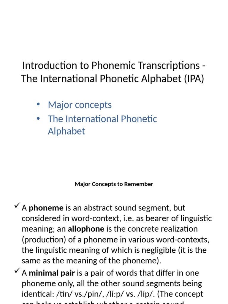 _03 Major Concepts Intro to IPA_fin (2) | PDF | Phoneme | Phonology