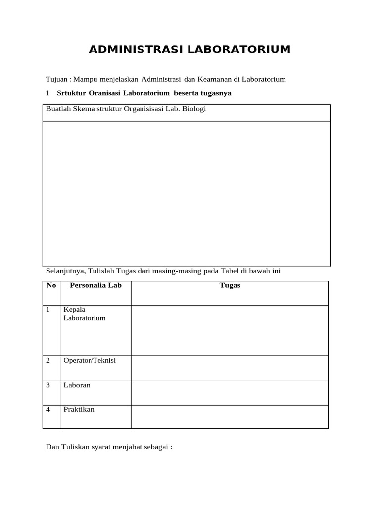 Administrasi dan Keamanan Laboratorium | PDF