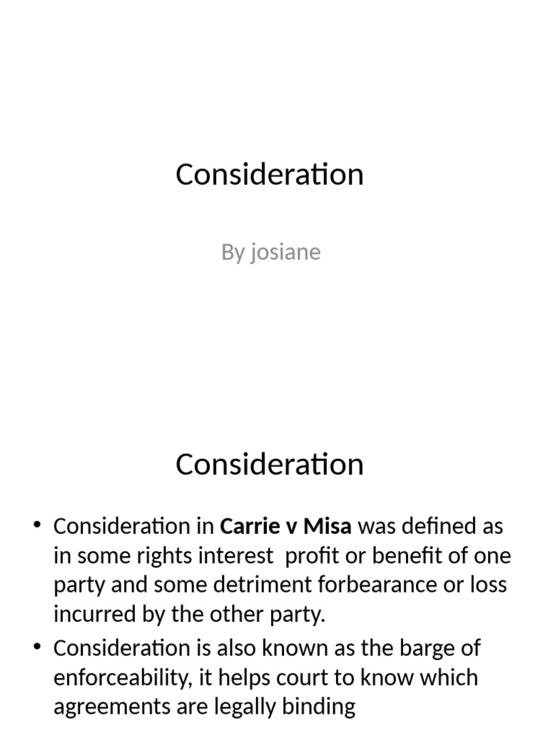 Understanding Legal Consideration Types | PDF | Consideration | Justice