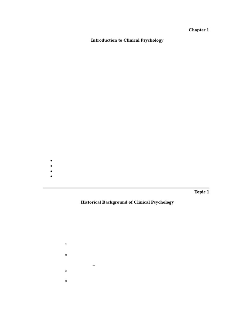 Clinical Psychology Notes Chapter 1,2,3 | PDF | Psychology | Clinical ...