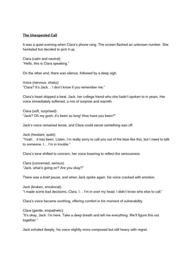 Telephonic Conversation Story | PDF