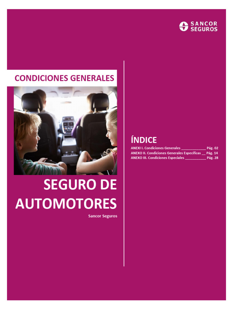 Condiciones Generales Seguro Automotor | PDF | Póliza de seguros | Seguro