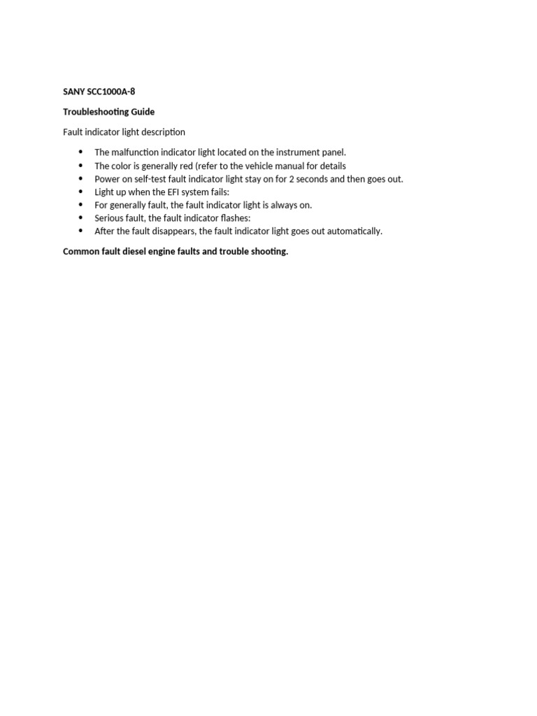 SANY SCC1000A-8 Fault Codes Guide | PDF