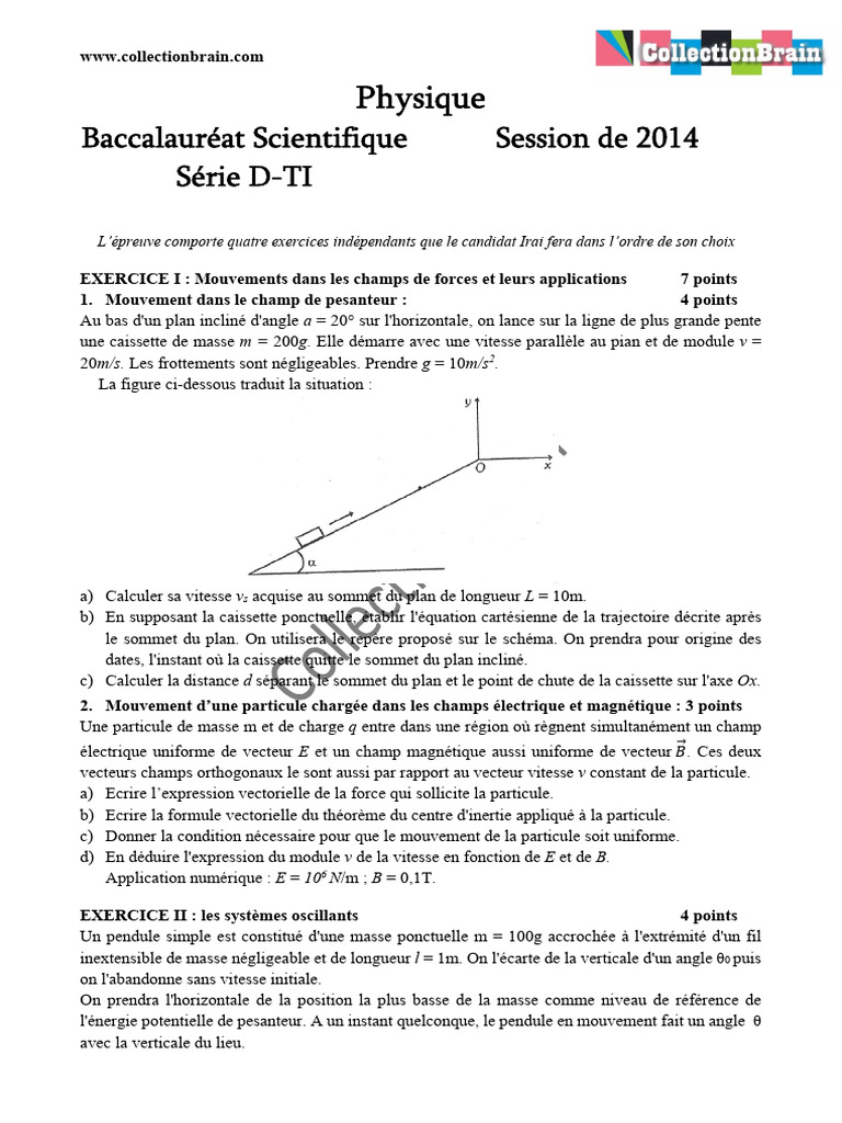 physiique | PDF | Pendule (physique) | Champ (physique)