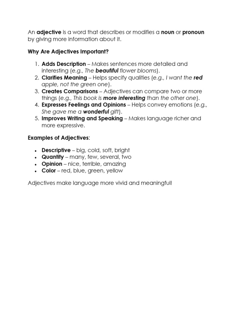 An Adjective | PDF