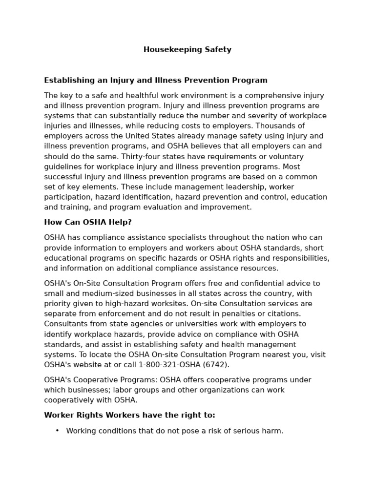 HOUSEKEEPING_SAFETY | PDF | Occupational Safety And Health ...