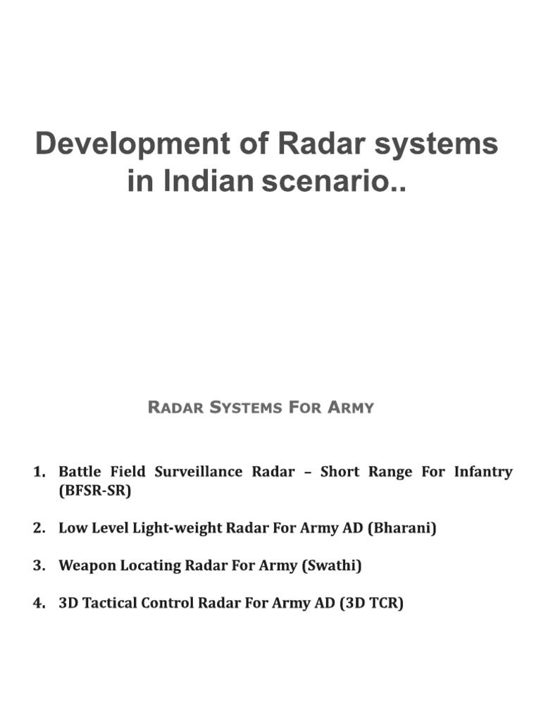 DRDO Developed Radar | PDF