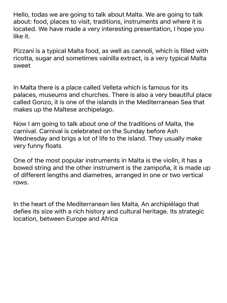 Discover Malta: Food, Culture, and Traditions | PDF