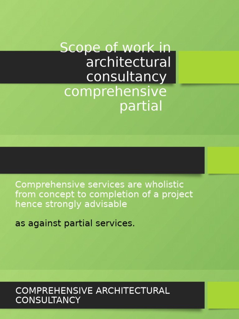 Scope of Work in Architectural Consultancy | PDF