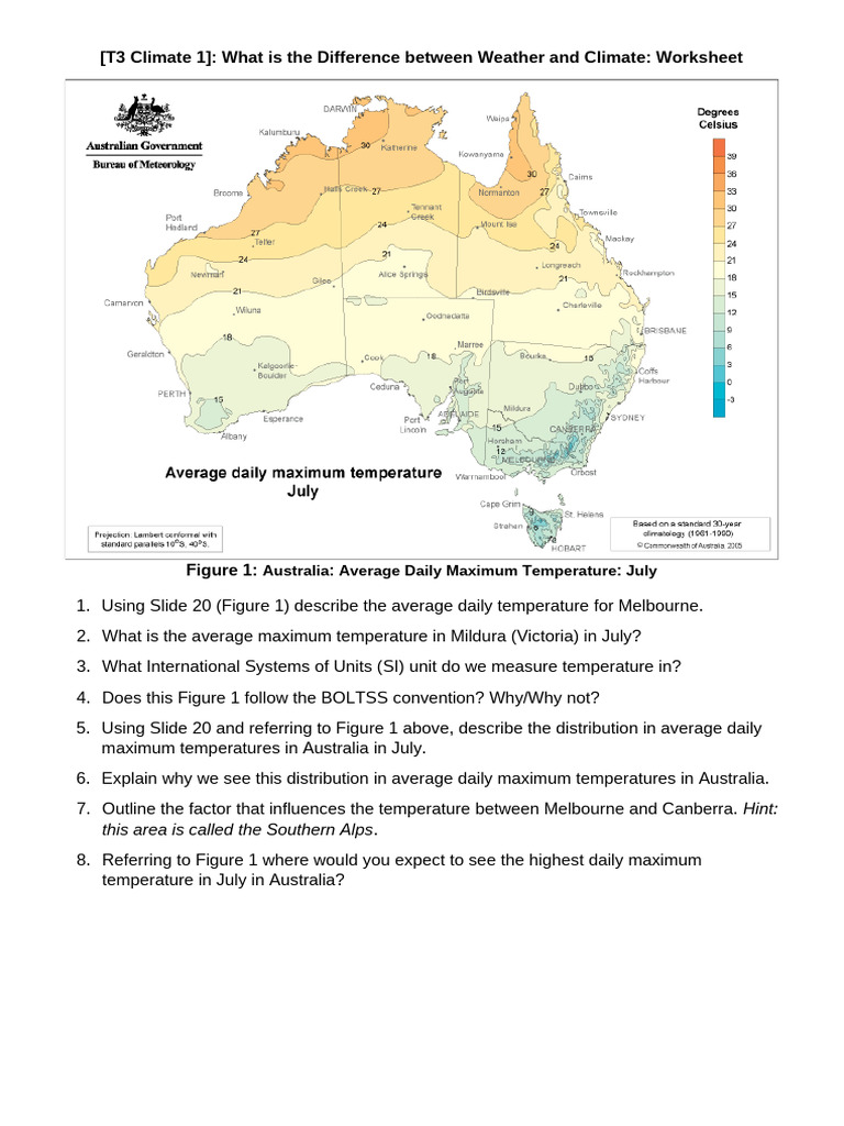 Geography Climate Worksheet | PDF