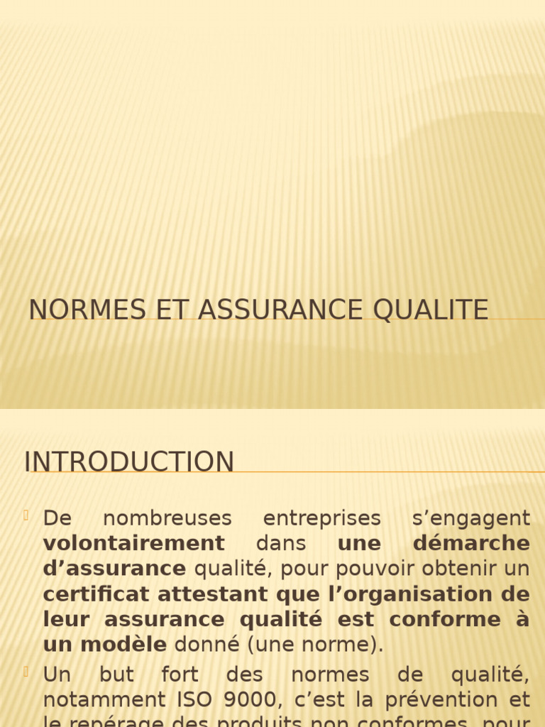 normes-et-assurance-qualité 2 | PDF | Management de la qualité | Système de management de la qualité