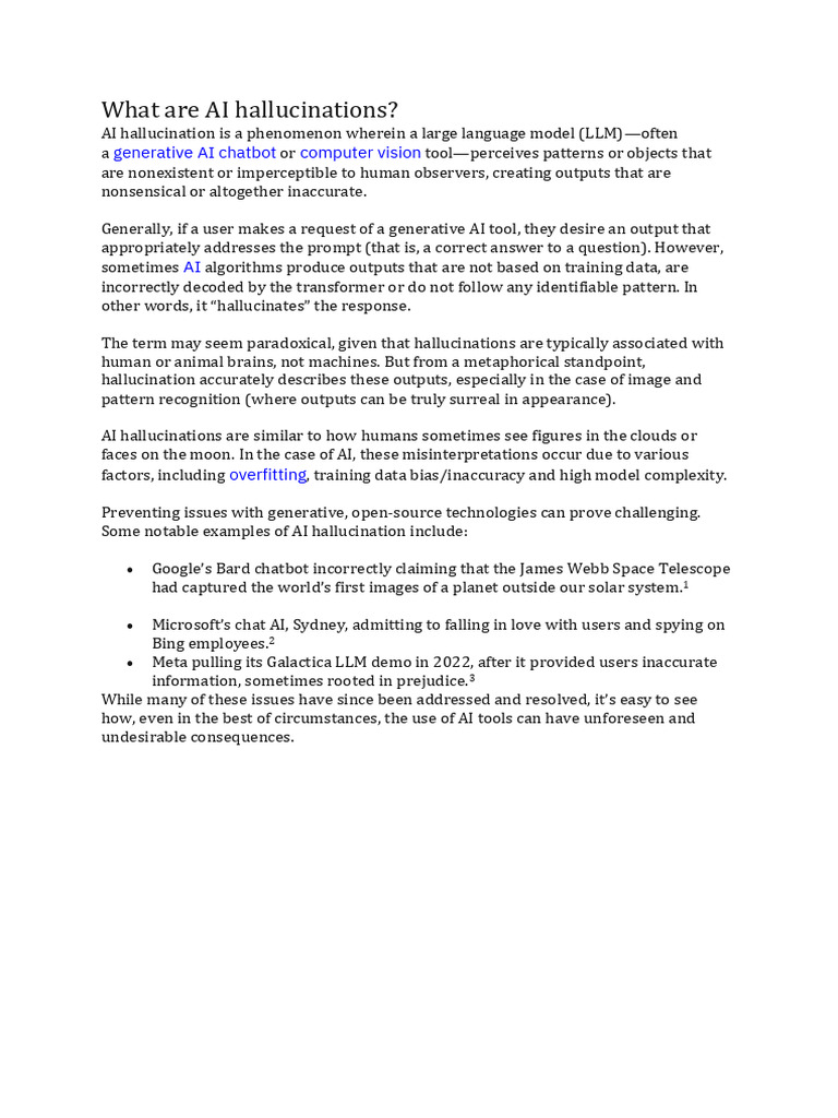 What Are AI Hallucinations | PDF | Artificial Intelligence | Intelligence (AI) & Semantics