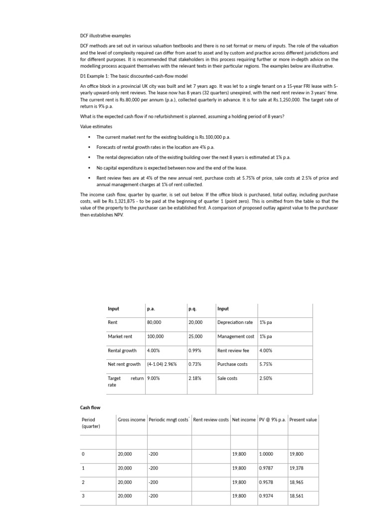 DCF Illustrative Examples | PDF | Net Present Value | Discounted Cash Flow