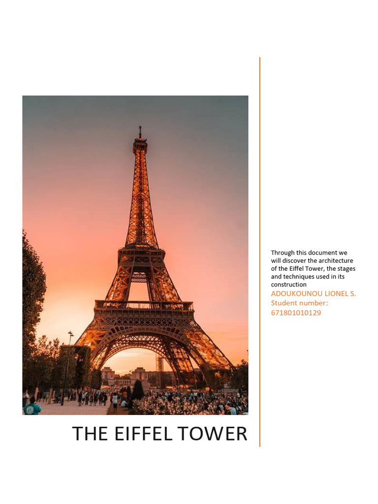 Adoukounou Lionel S. 671801010129 The Eiffel Tower | PDF | Elevator