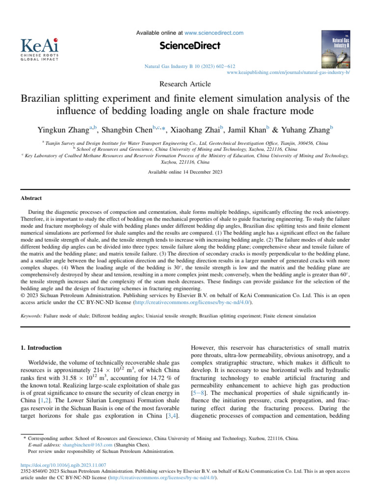 Brazilian Splitting Experiment and Finite Element Simulation Analysis ...