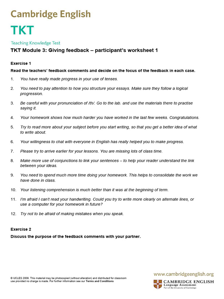 TKT 3 - Lesson 29 - Activity | PDF