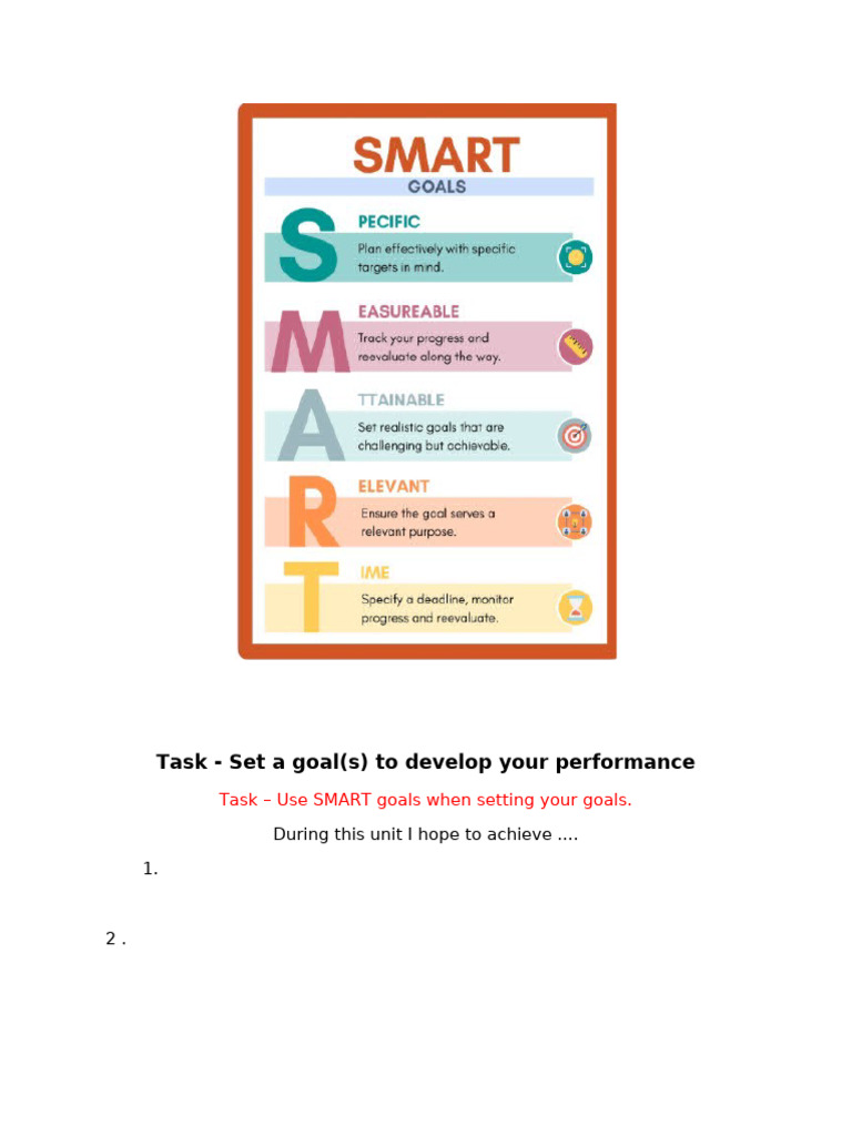 Homework 1 - Goal Setting | PDF