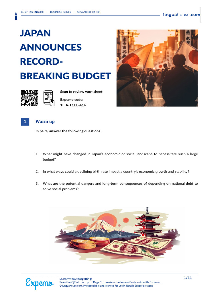 Japan Announces Record Breaking Budget British English Teacher C1 C2 | PDF | Cost Of Living ...