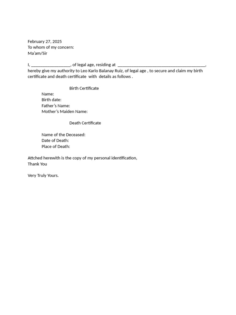 Authorization for Document Retrieval | PDF