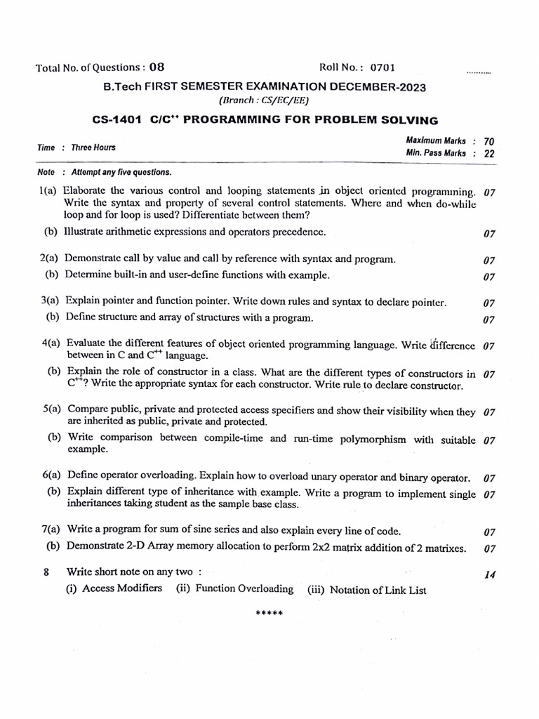 PPS All Papers 1st Year | PDF