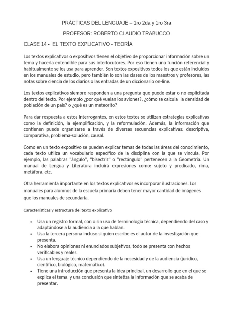 Clase 11 - Texto Explicativo | PDF