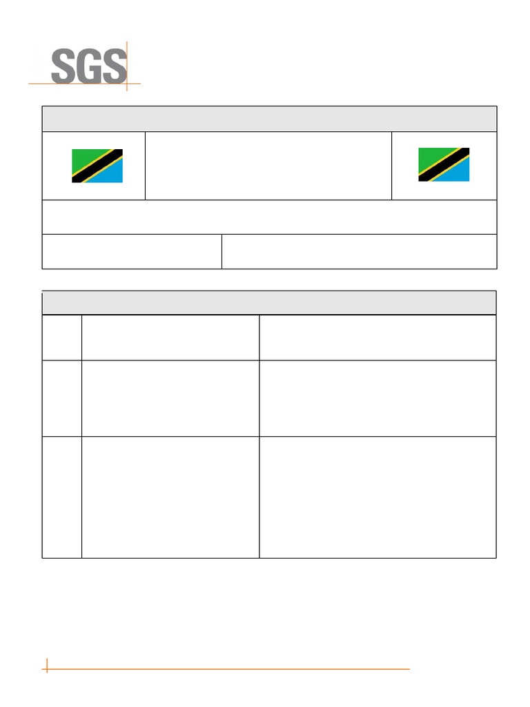 SGS PCA Tanzania Datasheet A4 EN 20 V10 | PDF
