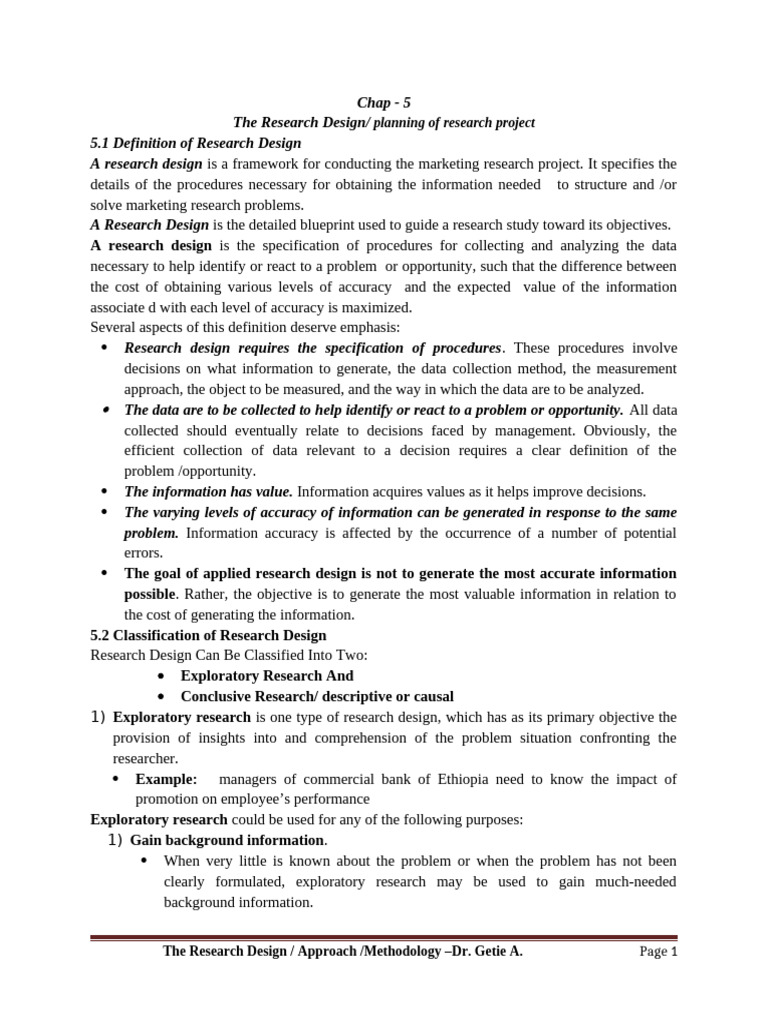 Chap - 4 The Research Design - Methodology - Approach | PDF | Sampling ...