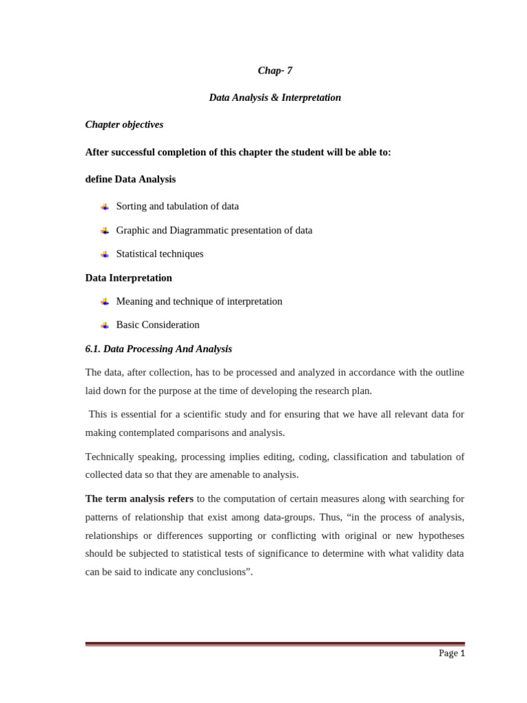 Chap - 7 Data Analysis & Interpretation | PDF | Statistics | Mean