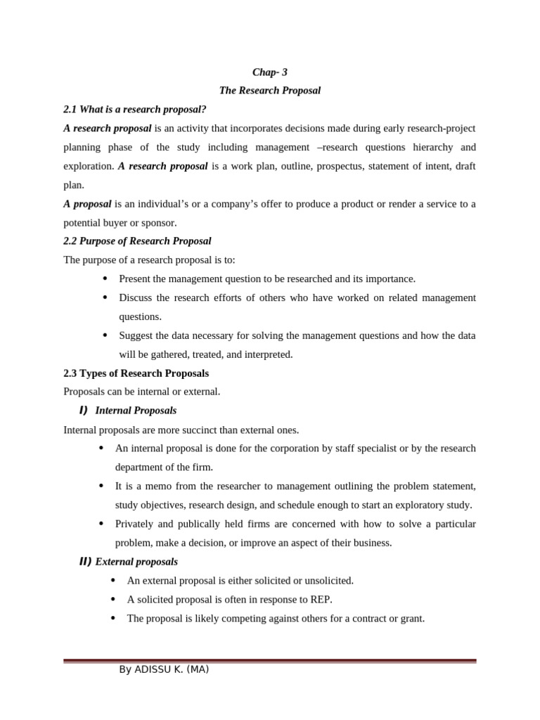 Chap-3 The Research Proposal | PDF | Sampling (Statistics) | Hypothesis