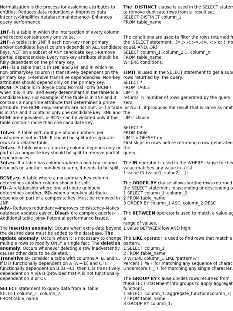 Database Normalization Explained | PDF | Information Technology ...