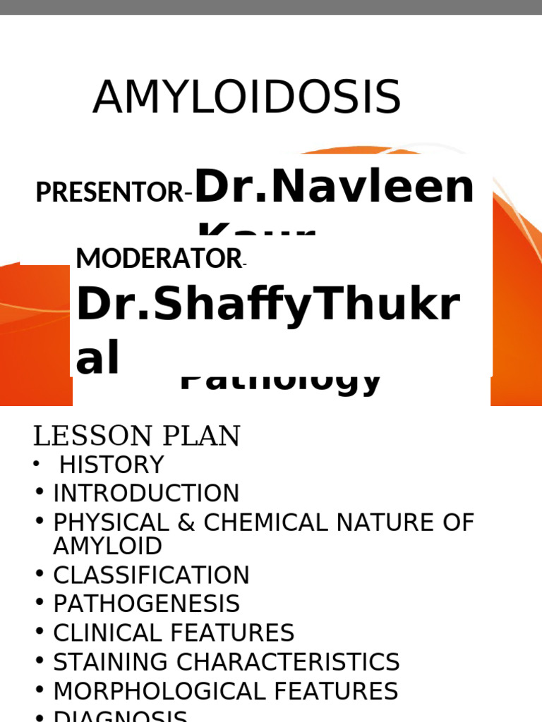 Amyloidosis Final 160215165236 | PDF | Amyloid | Staining