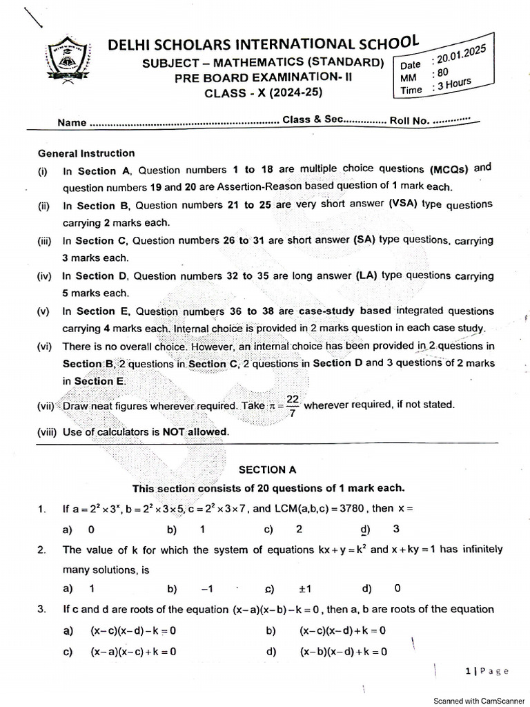 class 10th sample paper practice | PDF