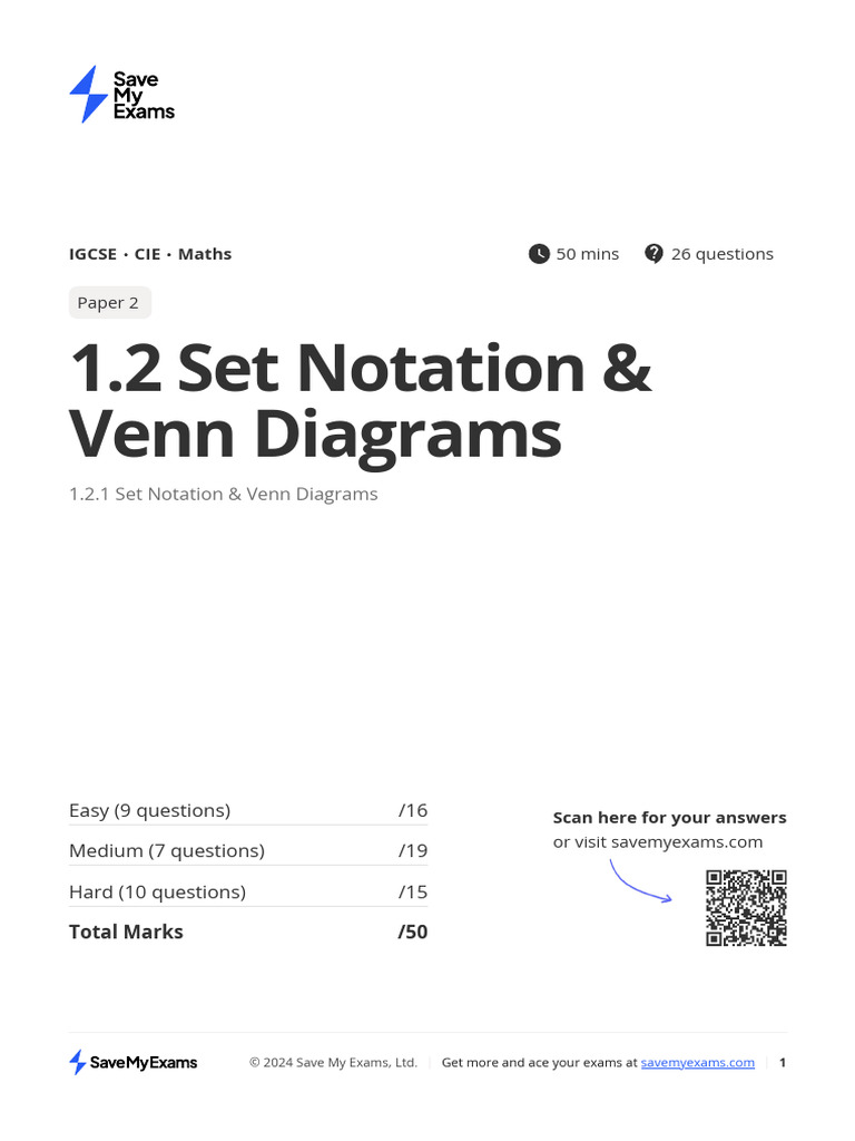 1 2 Set Notation and Venn Diagrams 9g7gngai EFd9gCn | PDF