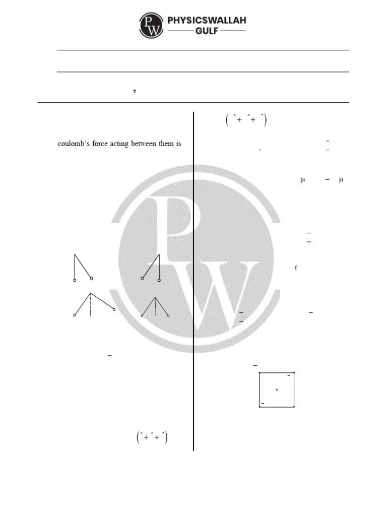 DPP-2 - Coulomb's Law and Superposition Principle - 12th JEE - Physics | PDF | Force | Physical ...