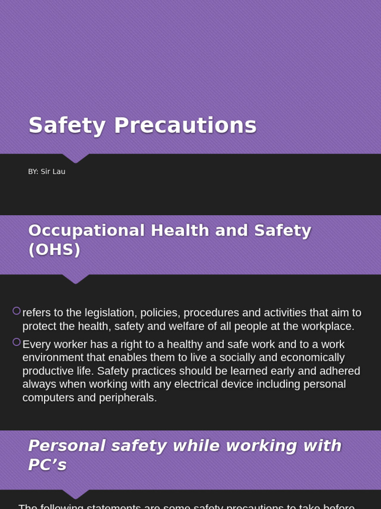 LESSON 1 - Safety Precautions | PDF | Personal Protective Equipment ...