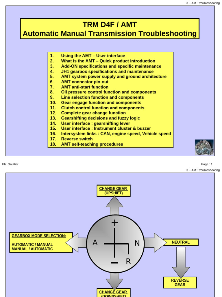 AMT Gearbox Troubleshooting Guide | PDF | Automatic Transmission ...