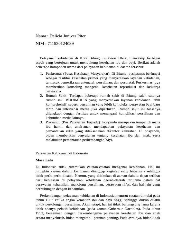 Konsep Kebidanan Delicia Piter | PDF