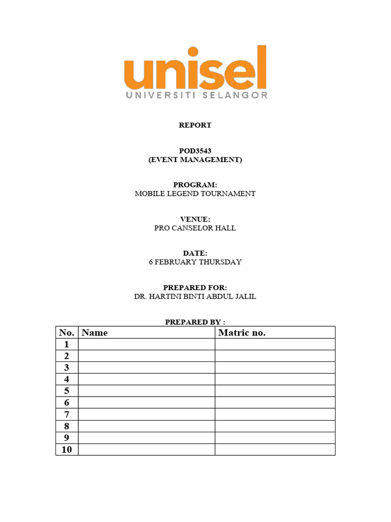 Report Event (Not Complete Yet) | PDF | Business