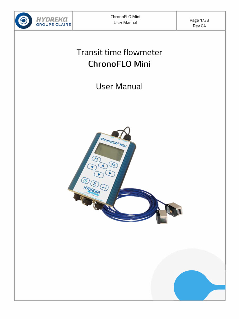 MAN ChronoFLO-Mini 0823EN | PDF | Flow Measurement