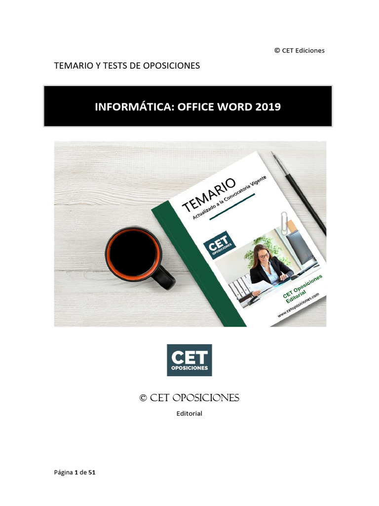 Temario Oposiciones Word 2019 | PDF | Microsoft Office | Ventana ...