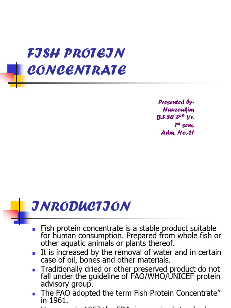 Fish Protein Concentrate Overview | PDF | Ground Beef | Flour