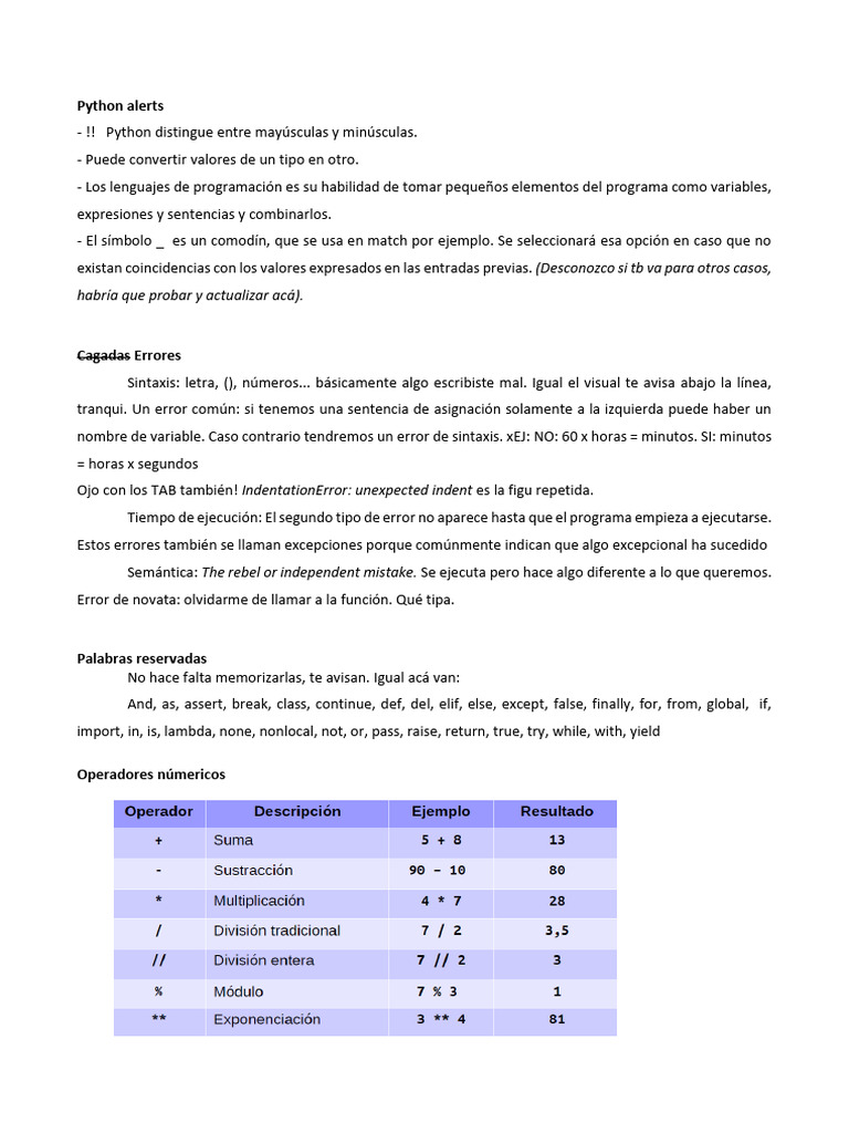 Resumen Código3 | PDF | Python (lenguaje de programación) | Función ...