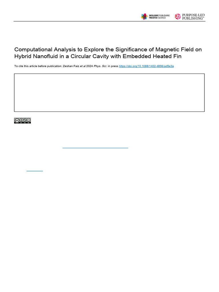 Faiz Et Al - 2024 - Phys. - Scr. - 10.1088 - 1402-4896 - Ad9e3a | PDF ...